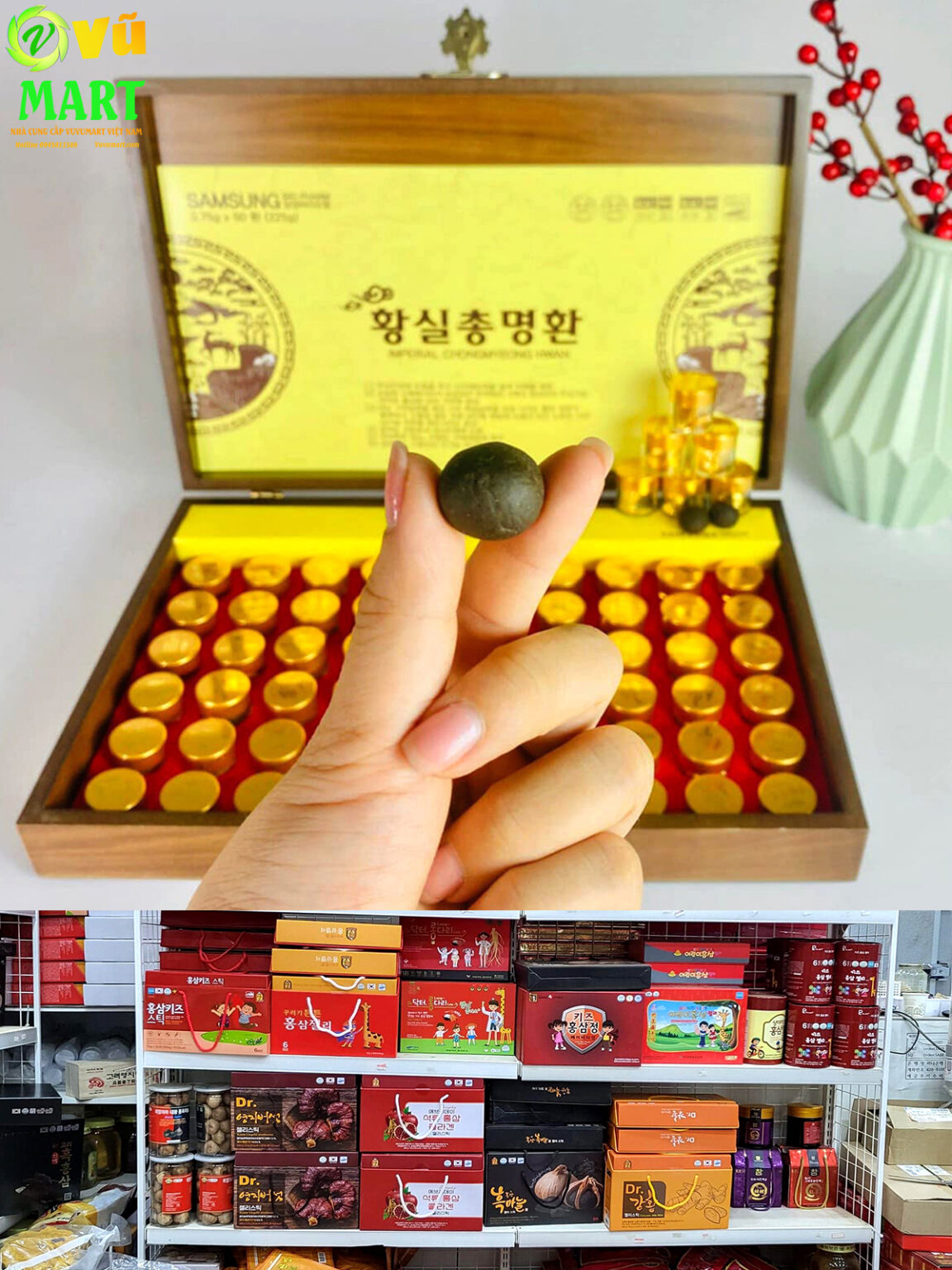 An Cung Ngưu Hoàng Hoàn Hàn Quốc Hộp Gỗ 60 Viên - Hoạt Huyết Dưỡng Não